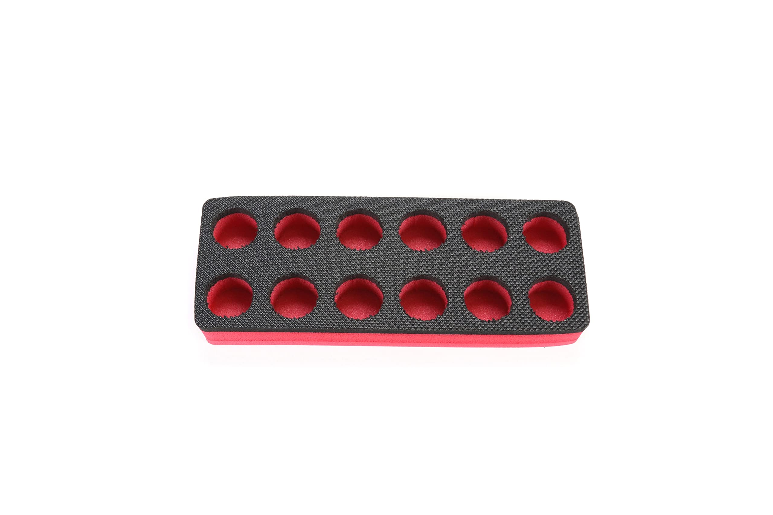 Polar Whale 2 Bottle Racks Durable Red and Black Foam Storage Holder Organizer Stand Transport Holds 12 Tubes Fits up to 25mm Diameter