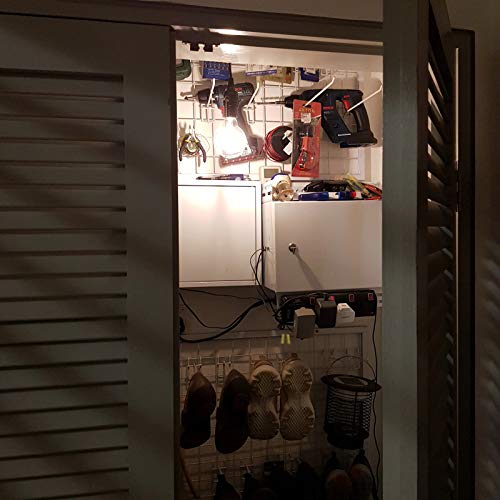 Solar Shed Light EDDIE for Garden Patio/Garage/Storage Room/Ceiling Light, 26ft (8m) Cable, Pull Chain On/Off, Warm White LED, Day Night Use