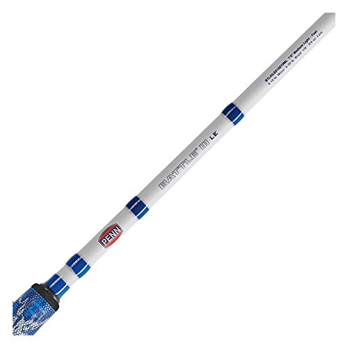 PENN Fishing Battle Spinning Reel and Fishing Rod Combo, black/white/blue, 4000 reel size - 7' - medium - 1pc (BTLIII4000LE701M)