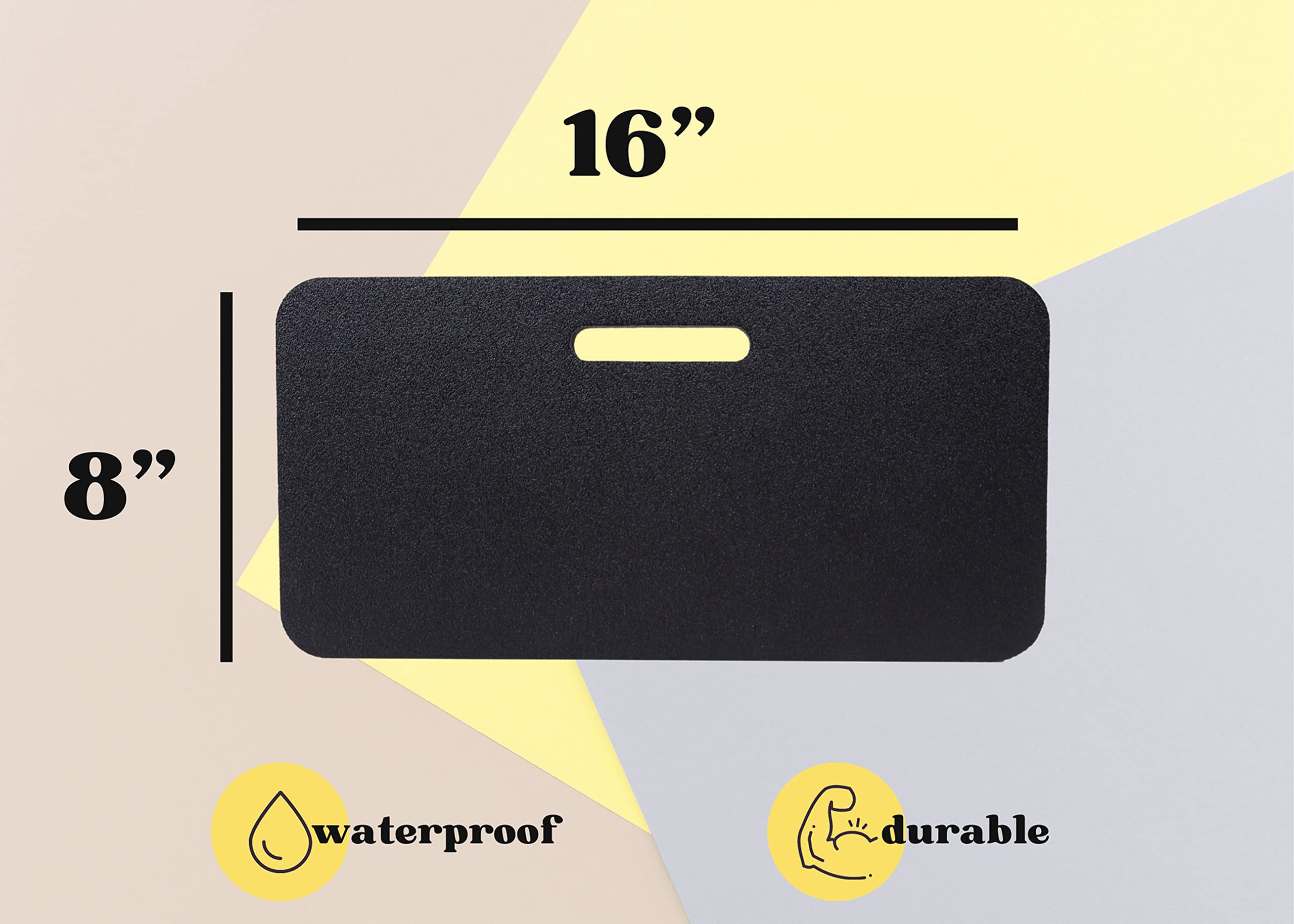 Polar Whale 2 Portable Knee Cushions for Home Garden Work Automotive Workshop and More Durable Thick Comfortable High Density Waterproof Black Foam 16 x 8 Inches Kneeling Pad