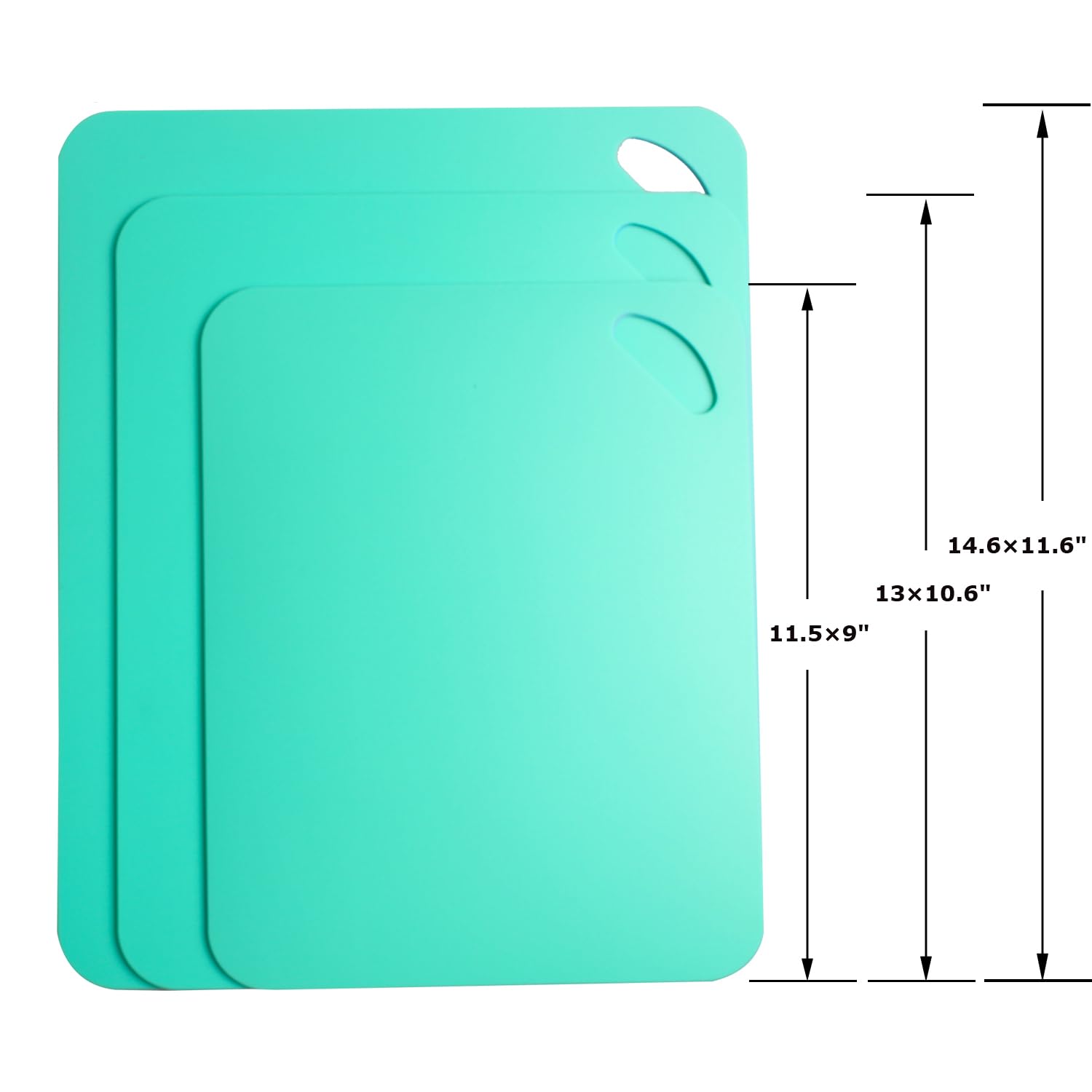 Plastic Flexible Cutting Mats for Kitchen, 3pcs Color Coded Chopping Board Set, Cutting Board Sheet for Kitchen Cooking, Dishwasher Safe (11.5x9")