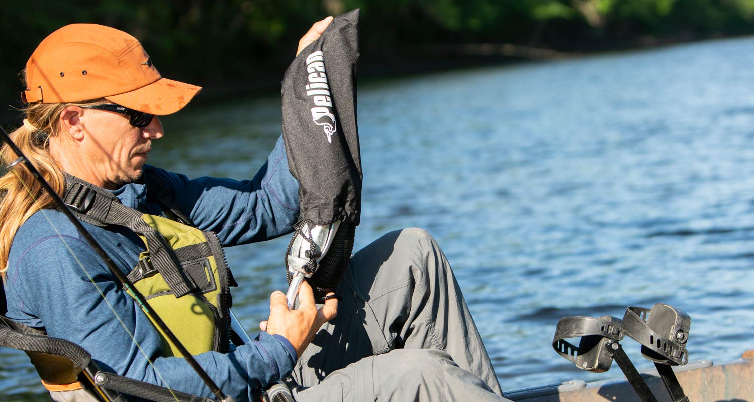 Pelican Compact Anchor Kit - for Kayak, Canoe, SUP - Inflatables or Small Boats - Foldable Storage Bag - Ideal for Fishing Kayak Boating (1.5 lb), Gray/Black