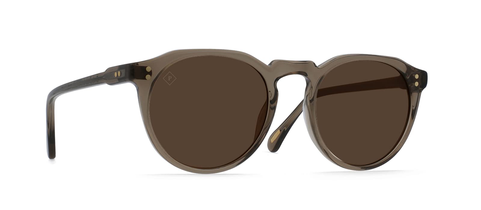 RAEN Ð Remmy Ð Unisex Retro Round Sunglasses UV Protection - Ghost/Vibrant Brown Polarized Lens (Size 52 MM)
