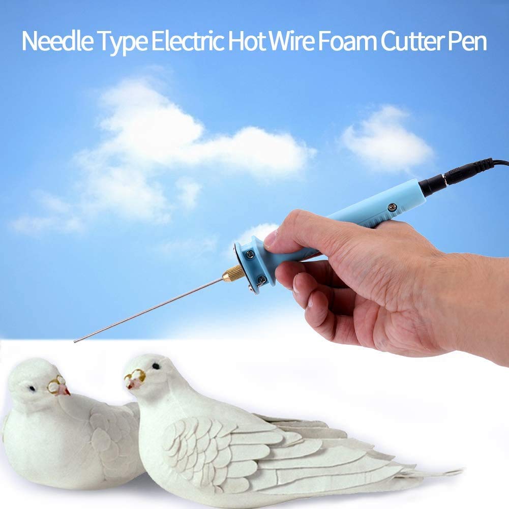 Thincol Foam Cutter Pen,10cm Hot Wire Styrofoam Cutter,15W Bendable Needle Electric Foam Carving Knife for Craft Doll Model DIY,with 110cm Cable (UK Plug)