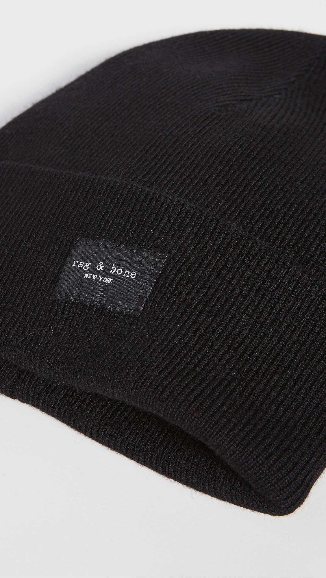 rag & bone Men's Addison Beanie, Black, One Size