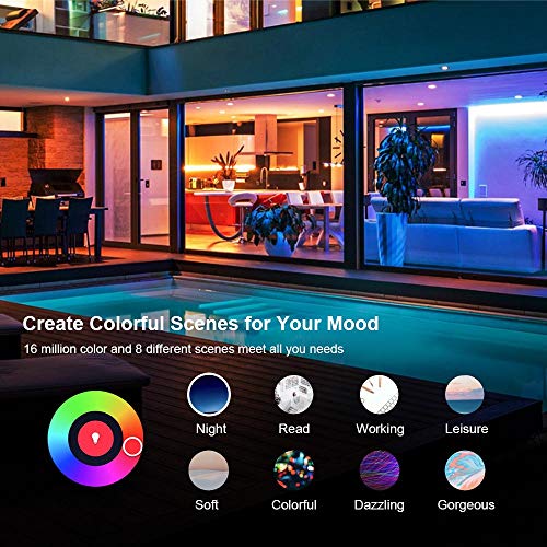 SUNTHIN Smart Recessed Lighting, 6 inch LED Recessed Downlights Retrofit RGB Recessed Ceiling Can Lights, Color Changing and Tunable White, Voice Control Alexa & Google Assistant,13W,1100LM (4 Pack)