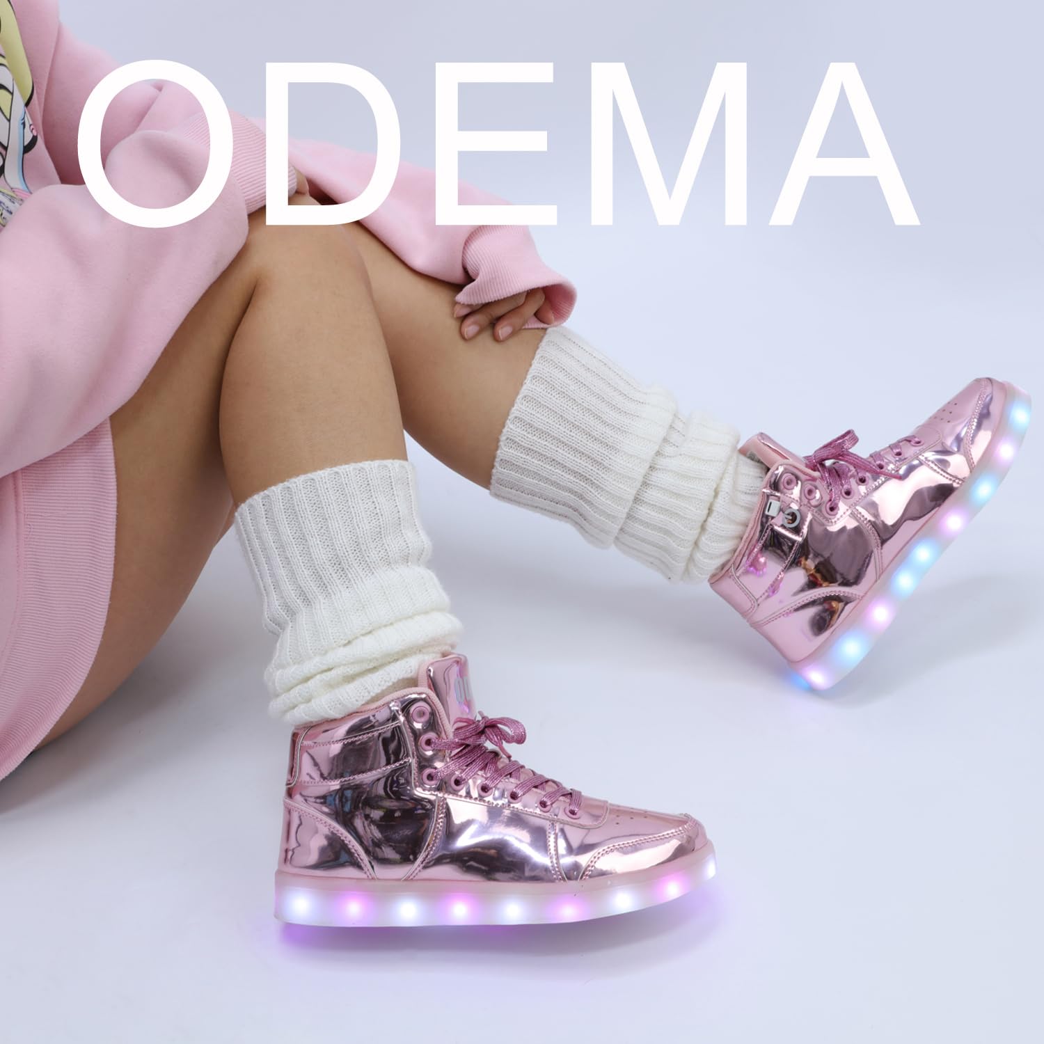 Odema V3 Aurora Unisex High Top Light Up Shoes, Sneakers with Lights for Men,Women, Led Light Shoes,USB Charging Glowing shoes for Teens