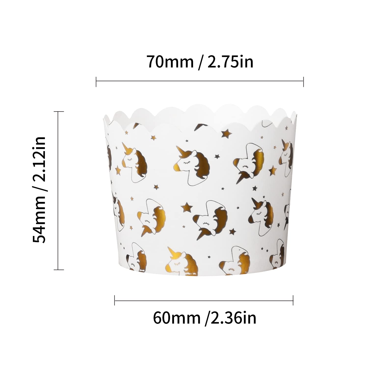 Party Hippo Cupcake Cups, 4.5 Oz 25 pcs Disposable Foil Muffin Liners, Gold Cupcake Baking Cups, Baking Cups(Gold Dots Blue)