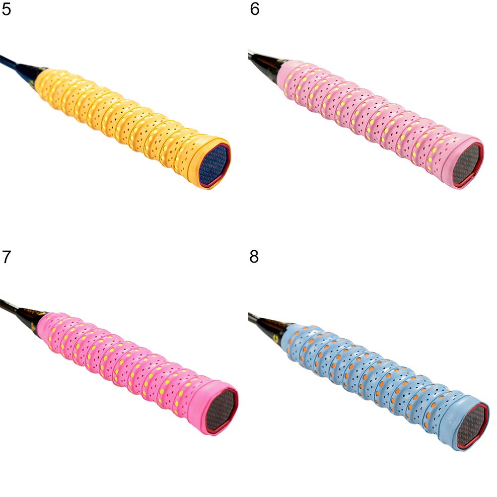 ruiycltd New Year's Gift Bright Color Anti Slip Racket Over Grip Roll Tennis Badminton Handle Tape Sleeve Bright Pink