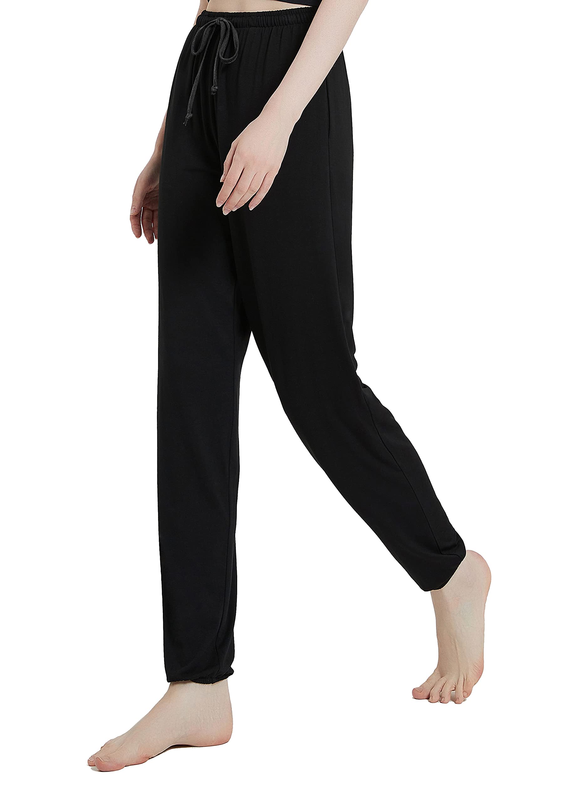 Urban CoCo Women's Loose Boho Yoga Pants Harem Pants Comfy Lounge Jogging Pants with Pockets (Black, M)