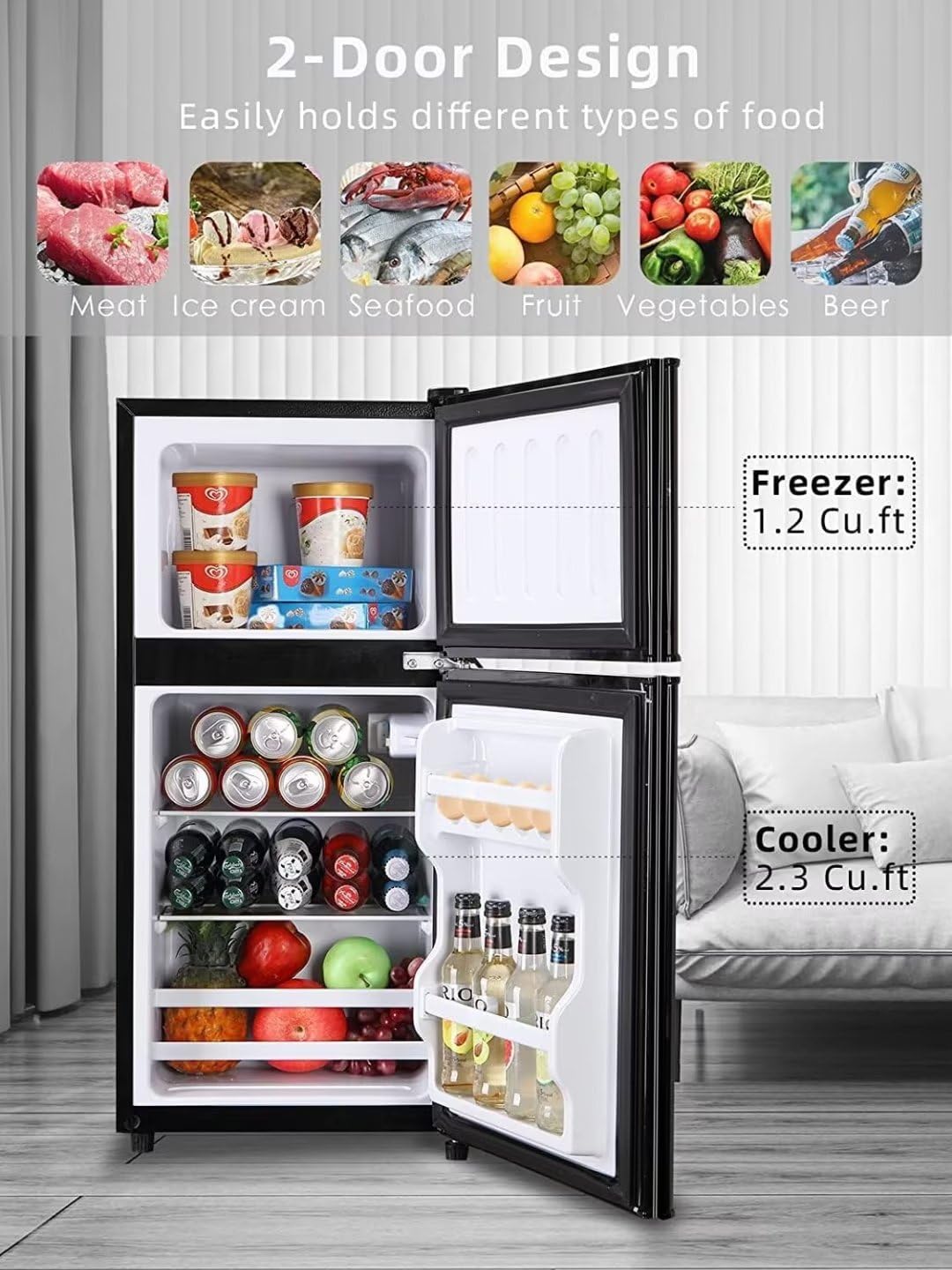 oditton Krib Bling-FLS-80-WOOD Compact Refrigerator, Wood Grain Color
