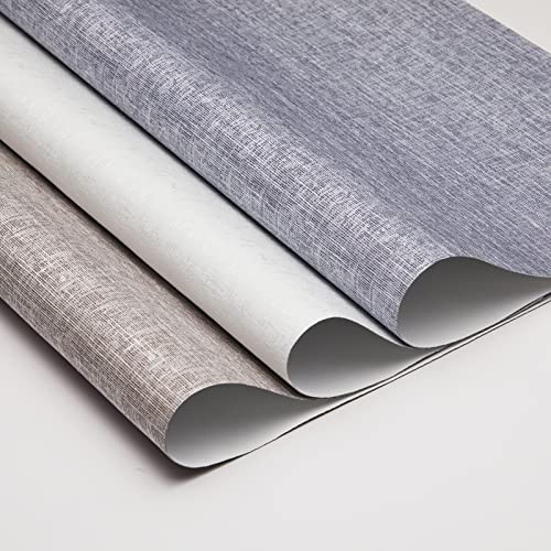 Persilux 100% Blackout Roller Shades Blinds for Windows (25''W x 72''H, Grey) Striped Jacquard Thermal Insulated Fabric UV Protection Privacy Window Blinds for Living Room, Easy to Install