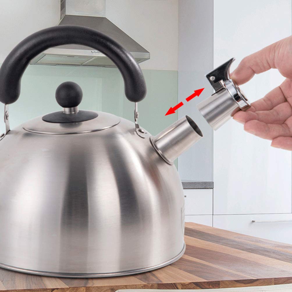 YARDWE Tea Kettle lound Whistle Kettle Whistle Replacement Water Boiling Kettle Nozzle Stainless Steel Teapot Spout Tip Kettle Warning Tea Kettle Whistling Parts(1.57X1.26X1.10in)
