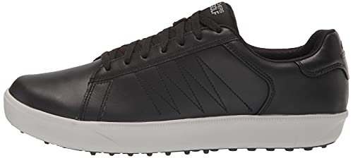 Skechers Men's Drive 4 Lx Waterproof Golf Shoe, Black/Gray, 9