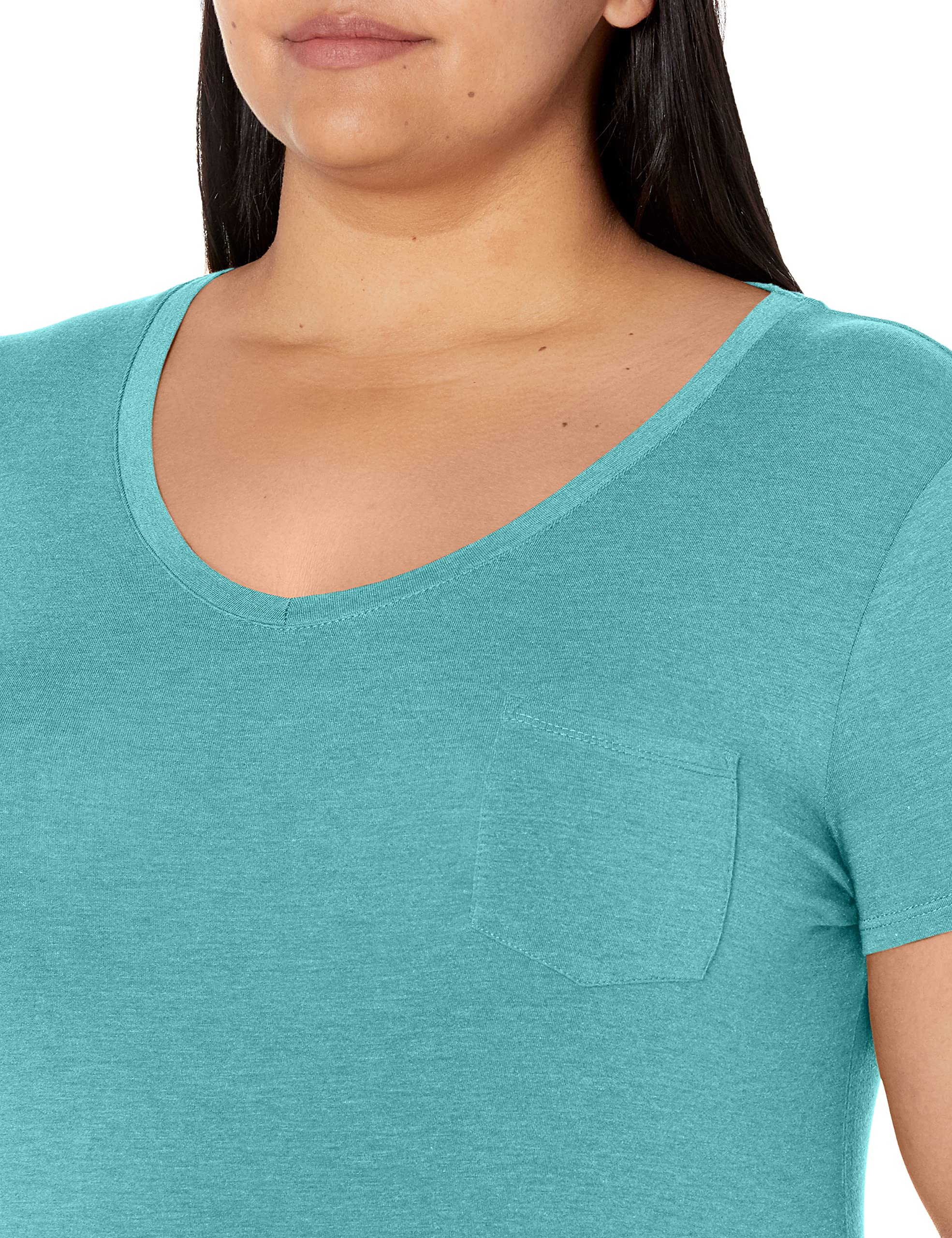 prAna Women's Foundation Short Sleeve V-Neck, Azurite Heather, X-Small