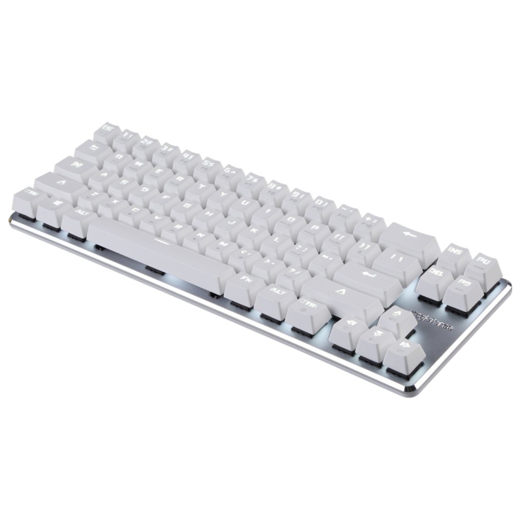 Qisan Gaming Keyboard Mechanical Wired Keyboard Cherry MX Brown Switch Backlight Keyboard 68-Keys Mini Design White