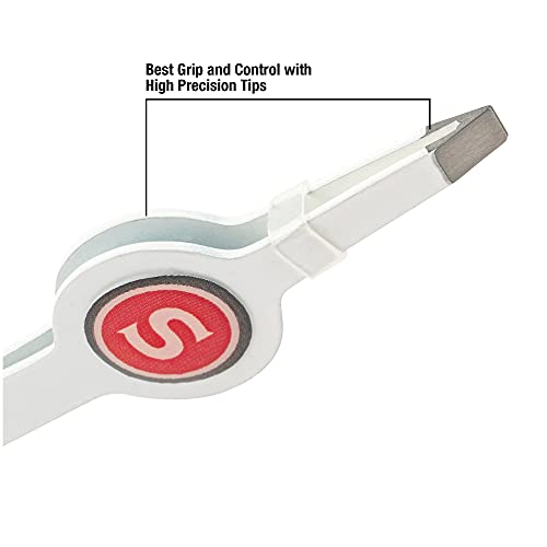 SINGER Slant Tip Tweezers with Wide-Grip for Sewing, Quilting, & Applique