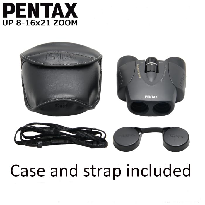 Pentax UP 8-16x21 Black Binoculars (Black) Fully-multi coating Zoom Tripod socket provide