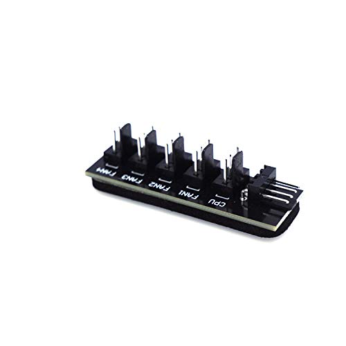 PWM Chassis Fan Splitter Hub Adapter CPU Cooling SATA to Fan-Header with 4 Pin PWM Controller | Dedicated Supply from PSU to Link Multiple Points,RGB (1to5 Motherboard Power Supply Hub-1P)