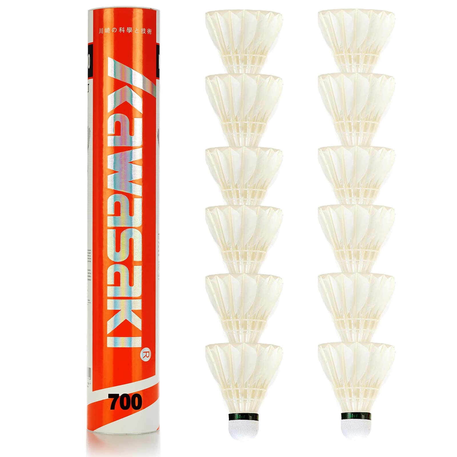 vicleo Badminton Birdies Shuttlecocks 12 Pack,3 in 1 Technology with Durable & Stable,Kawasaki Badminton King Kong Series for Beginners and Training Indoor & Outdoor