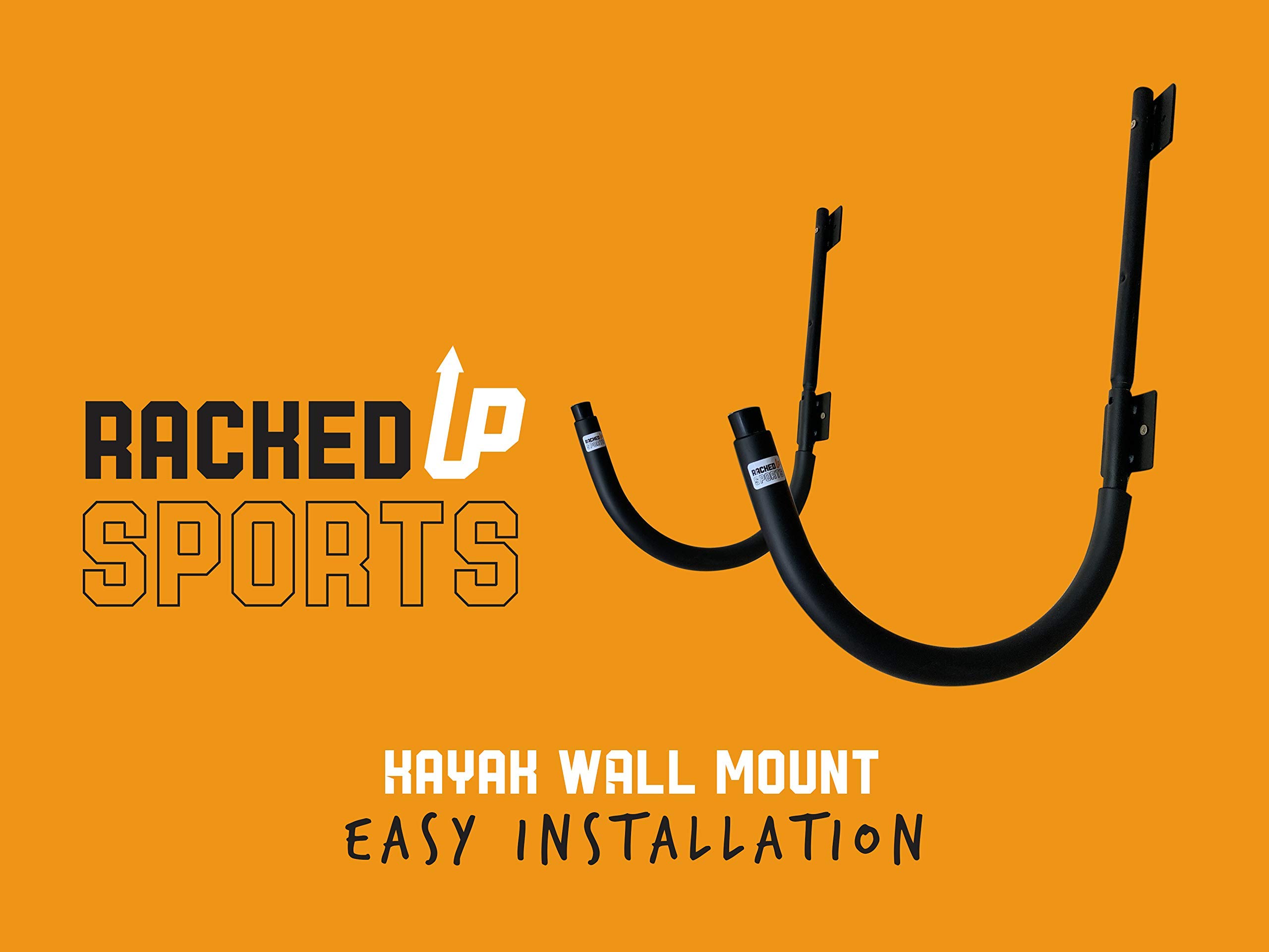 Racked Up Sports | Heavy Duty Wall Mount Hanger Rack for Kayaks Paddle Boards - Kayak Wall Hangers Craddle Hooks - 300lb Capacity