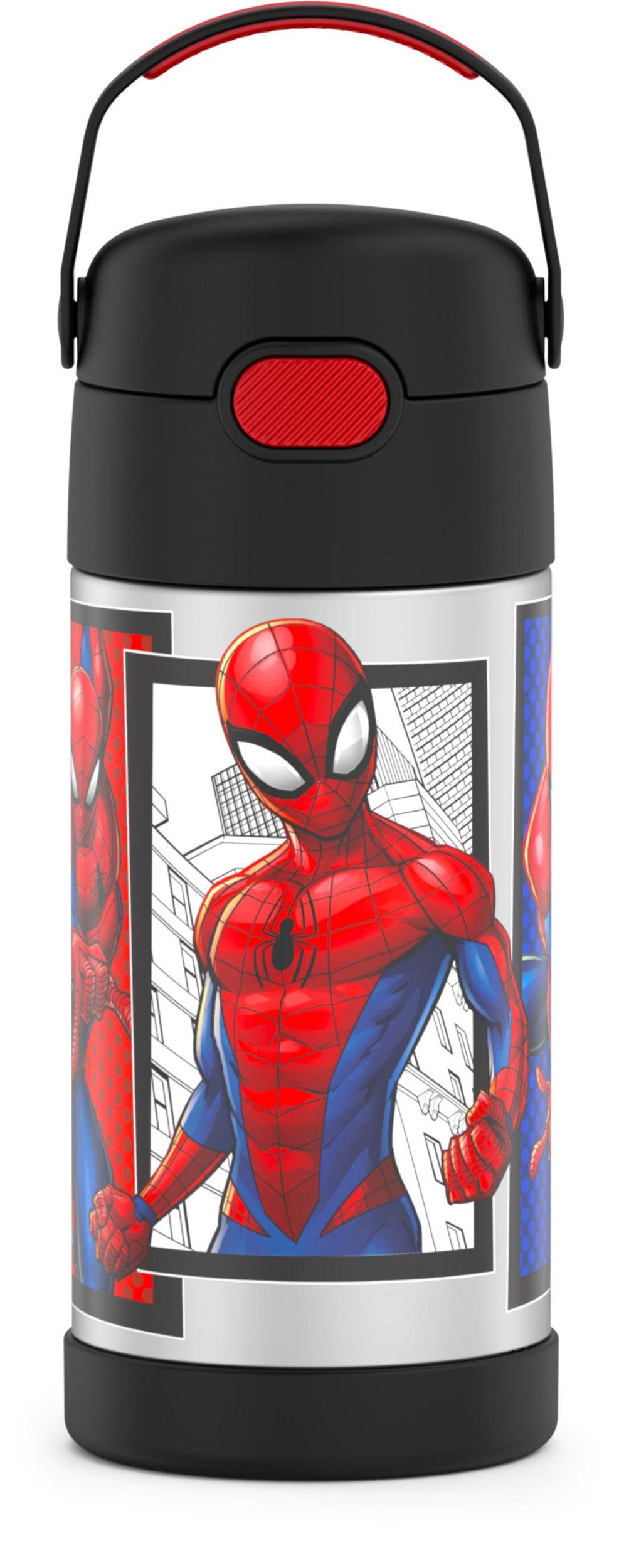 THERMOS FUNTAINER 12 Ounce Stainless Steel Vacuum Insulated Kids Straw Water Bottles | Encanto and Spider-Man