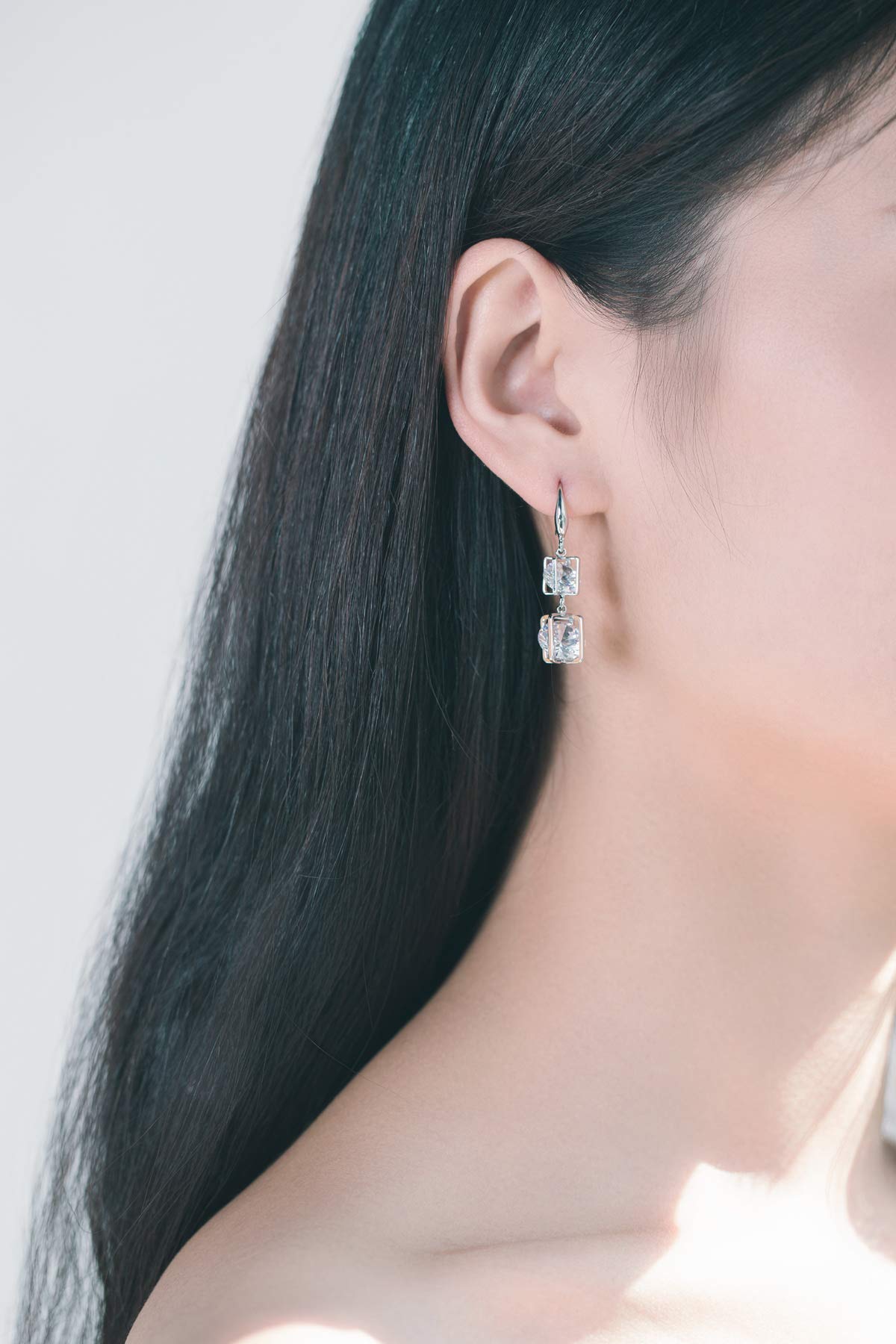 SBLING Platinum-Plated Cubic Zirconia Drop Earrings - Gifts for Women