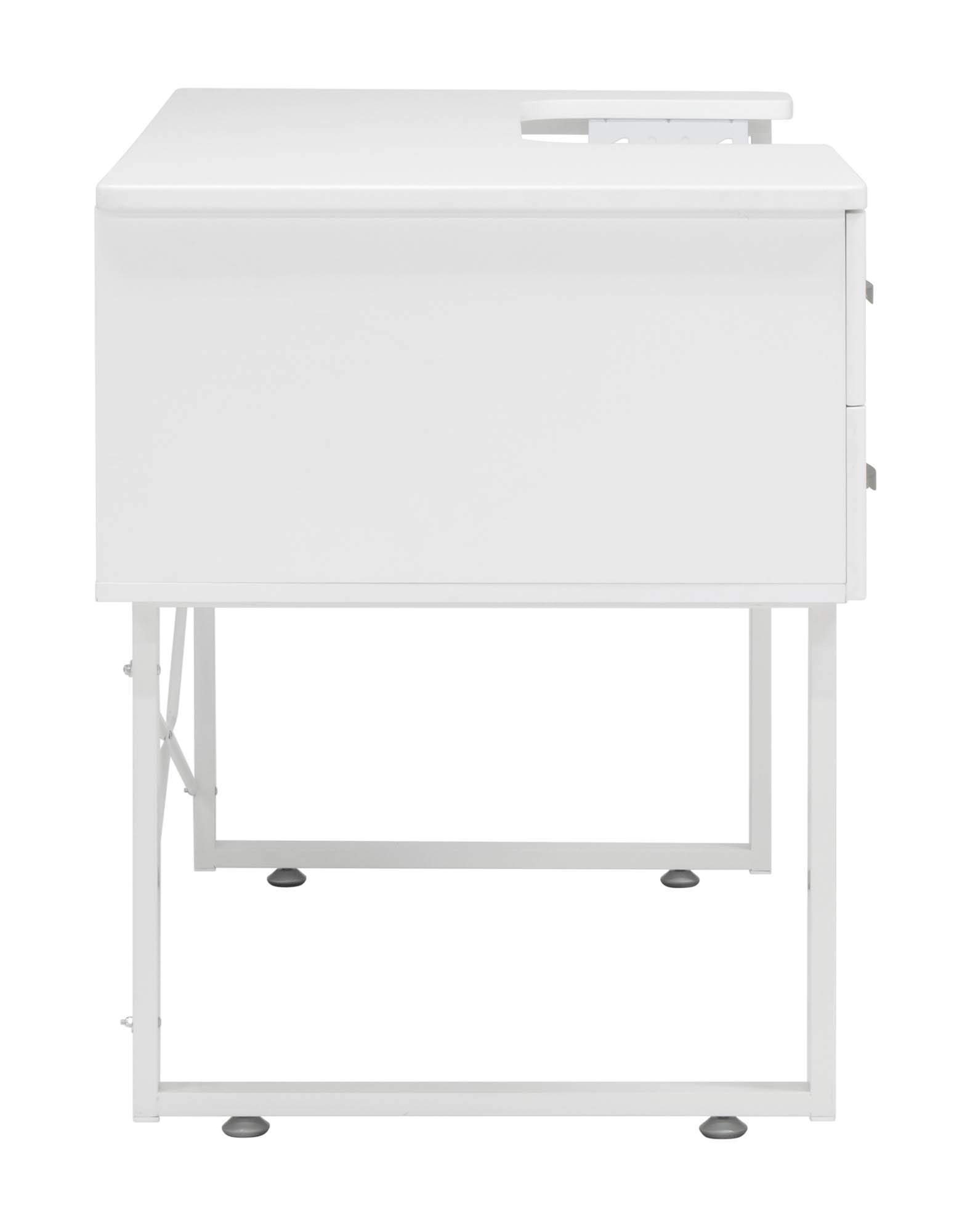 Sew Ready , White Pro Line Craft, Sewing, and Office Desk with 2 Drawers