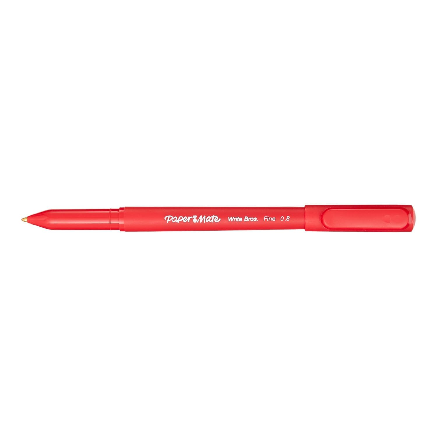 Paper Mate Write Bros. Ballpoint Pens, Fine Point, Red Ink, 1-Dozen