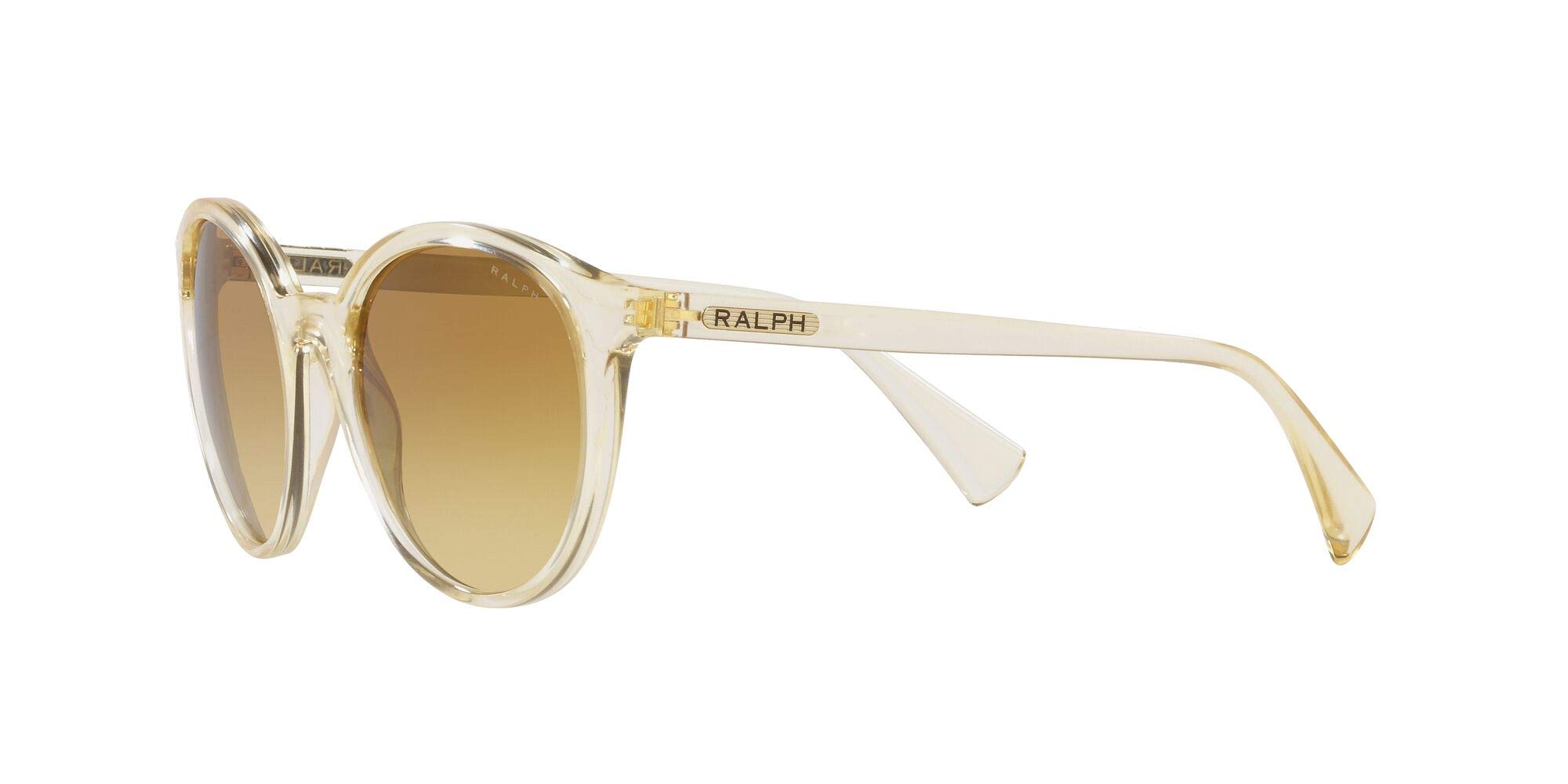 Ralph by Ralph Lauren Women's RA5273 Oval Sunglasses, Shiny Pinot Grigio/Gradient Amber, 53 mm