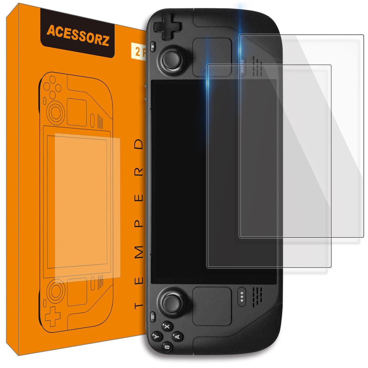 Tempered Glass Screen Protector Designed for Steam Deck 7'' 2022, Transparent HD Clear Screen Protector Compatible with Steam Deck, 9H Hardness, Anti Scratch, Bubble Free (2 Pack)