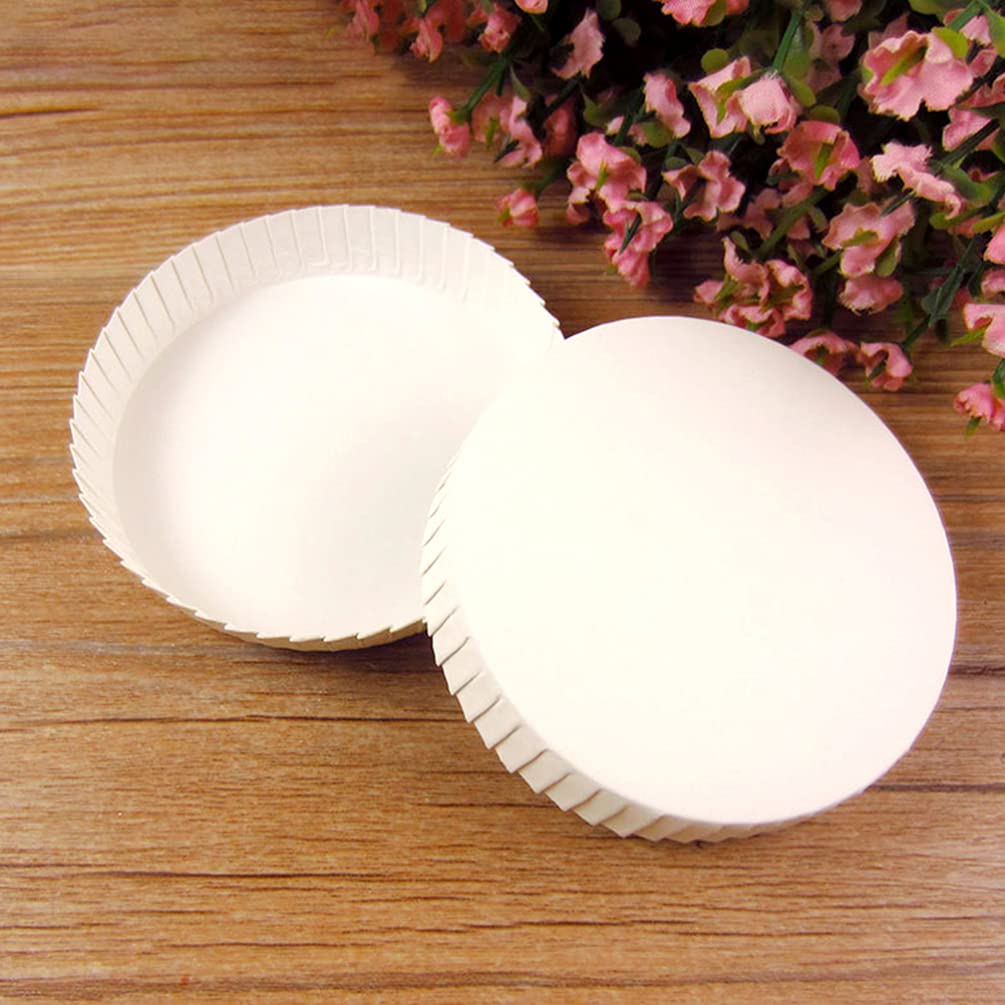 YARNOW Paper Mug Covers Cups with Lids 100Pcs Disposable Paper Cup Cover White Paper Drink Cup Lids Round Paper Coffee Cup Covers for Hotel Cafe Bar 7.5CM Ice Cream Cups with Lids Ice Cream Cups
