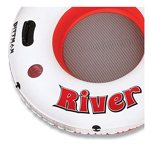 Pittman Outdoors River Drifter Inflatable Water Float Tube with Ice Chest Cooler, 2 Person