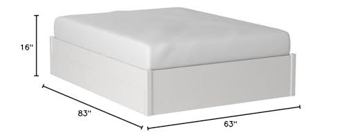 Prepac Select Queen 4-Post Raised Platform 4-Drawer Storage Bed, Modern Queen Storage Bed with Drawers 83" D x 63" W x 16" H, White, WBSQ-1302-4K