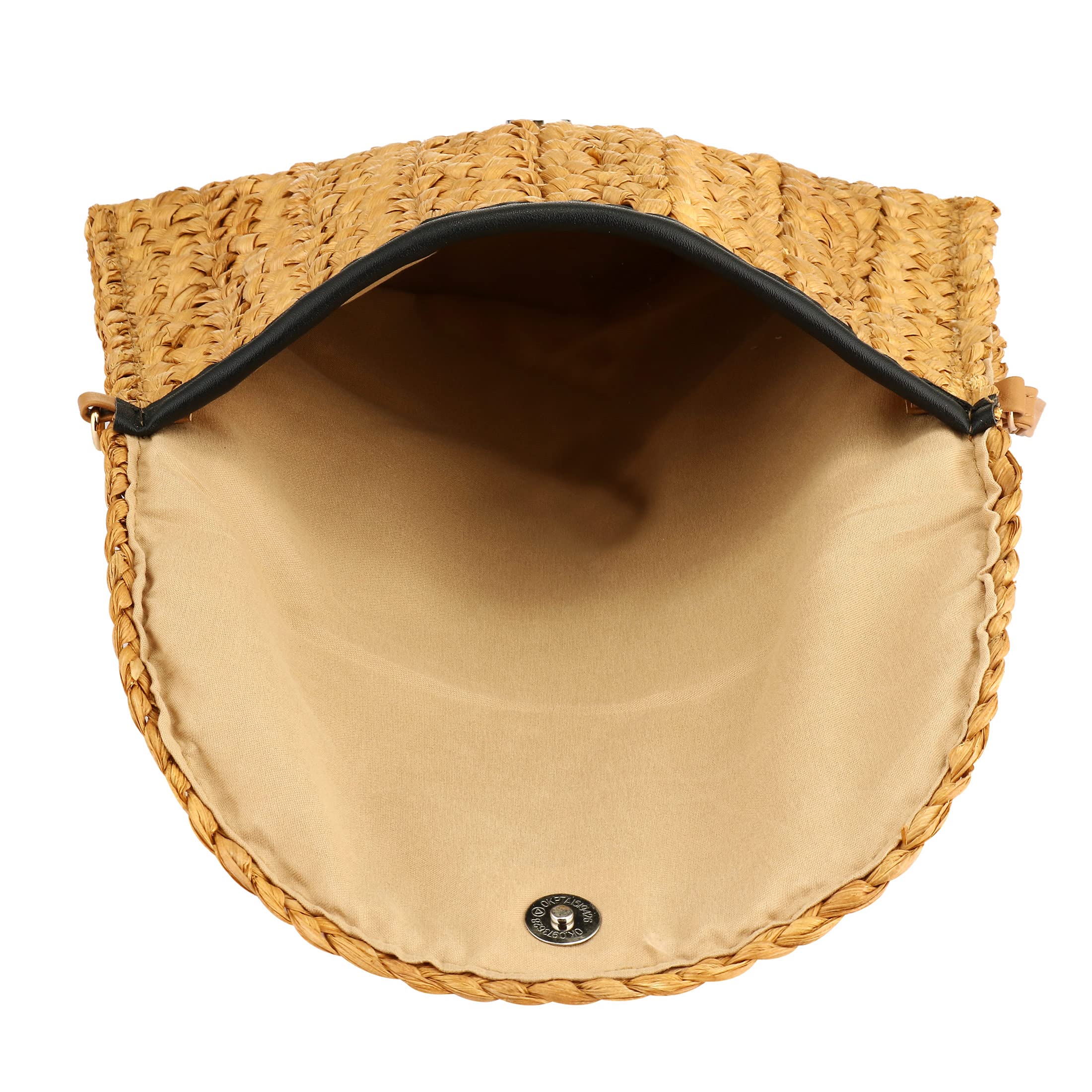 Straw Clutches Beach Bag for Women Summer Crossbody Straw Bag with Bag Strap (Coffee color)