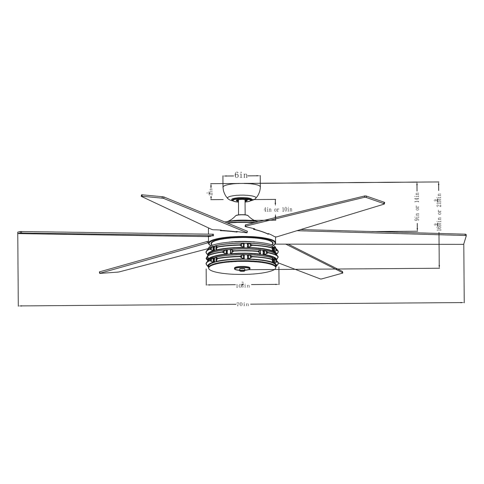 Parrot Uncle Ceiling Fans with Lights and Remote Modern Bedroom Ceiling Fan with Light Crystal Outdoor Ceiling Fans for Patios Covered, 48 Inch, Chrome