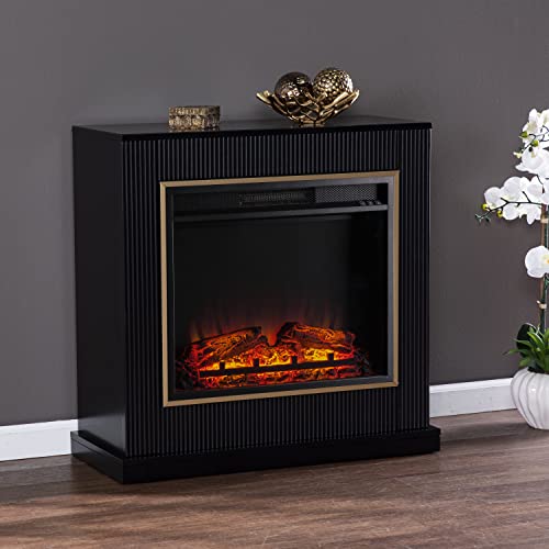 SEI Furniture Crittenly Contemporary Electric Fireplace, Black