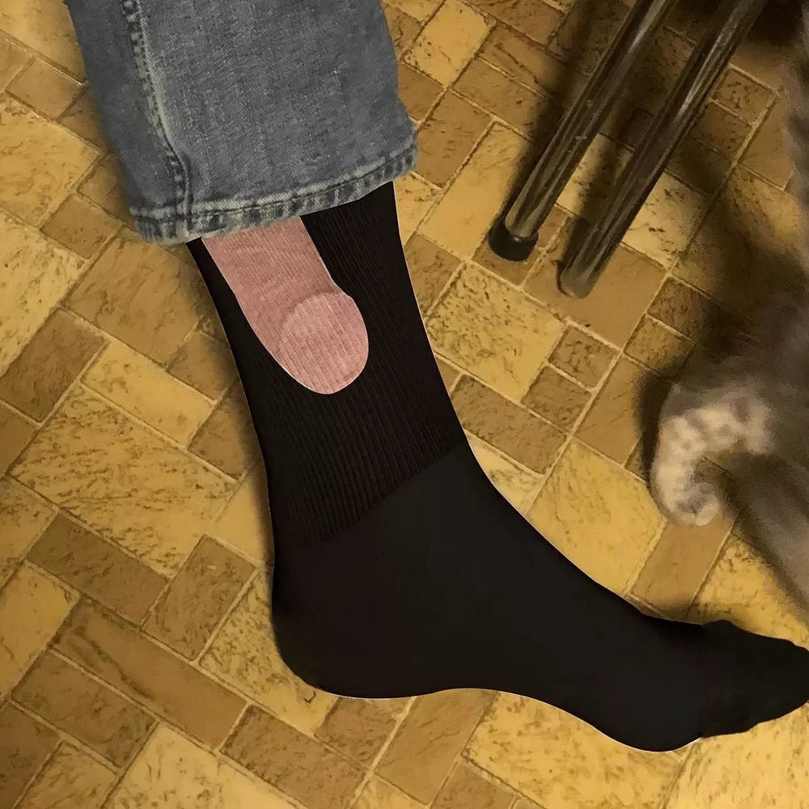 StrCloud Show off Socks Mens Show off Funny Socks, Colorful Show off Socks Mens Cotton Socks for Men (Black)