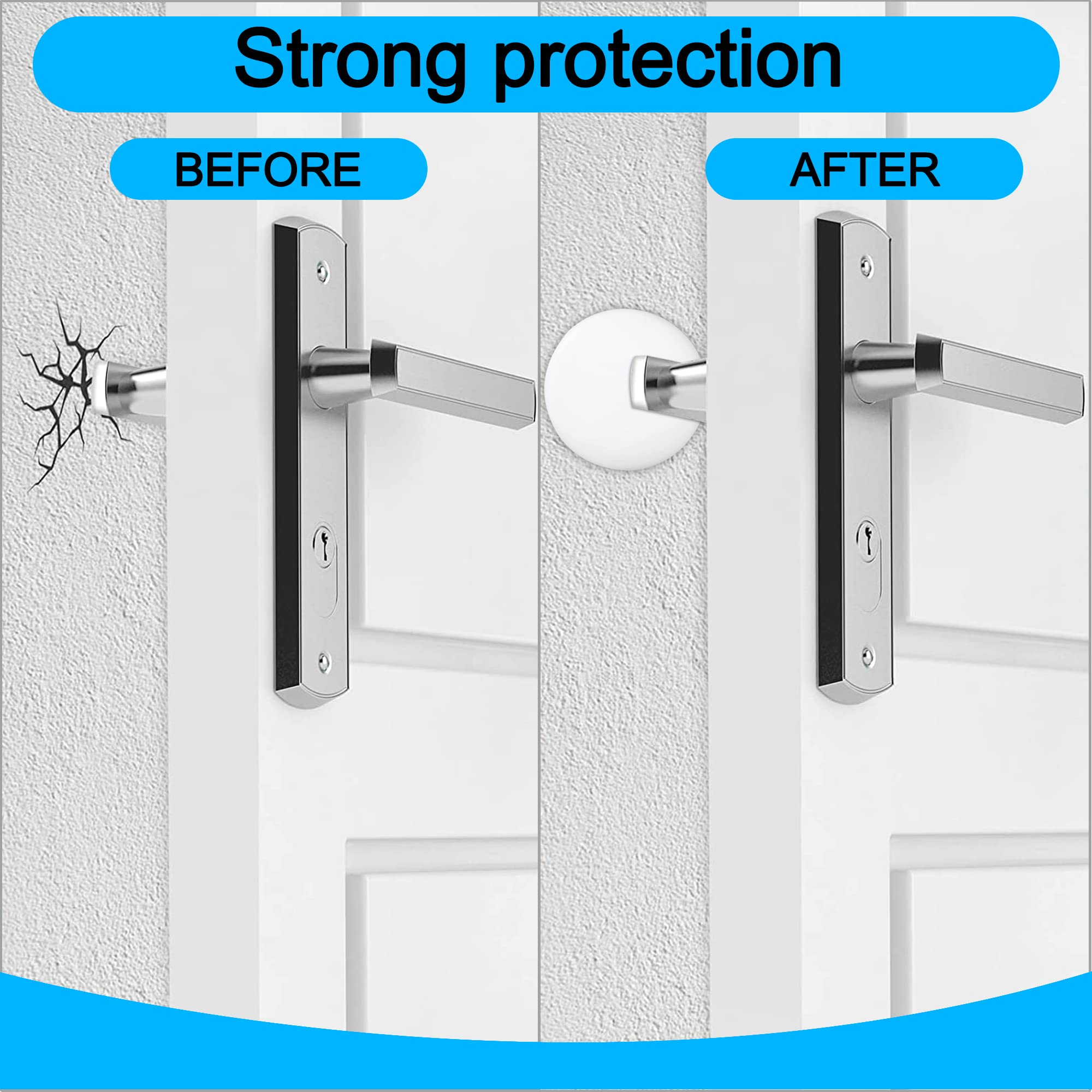 VENGABY 24PCS Door Stopper Wall Protector 1.57", Door Knob Wall Shield Self Adhesive, Rubber Wall Protectors from Door Knobs, Door Handle Bumper for Home Office, (White)