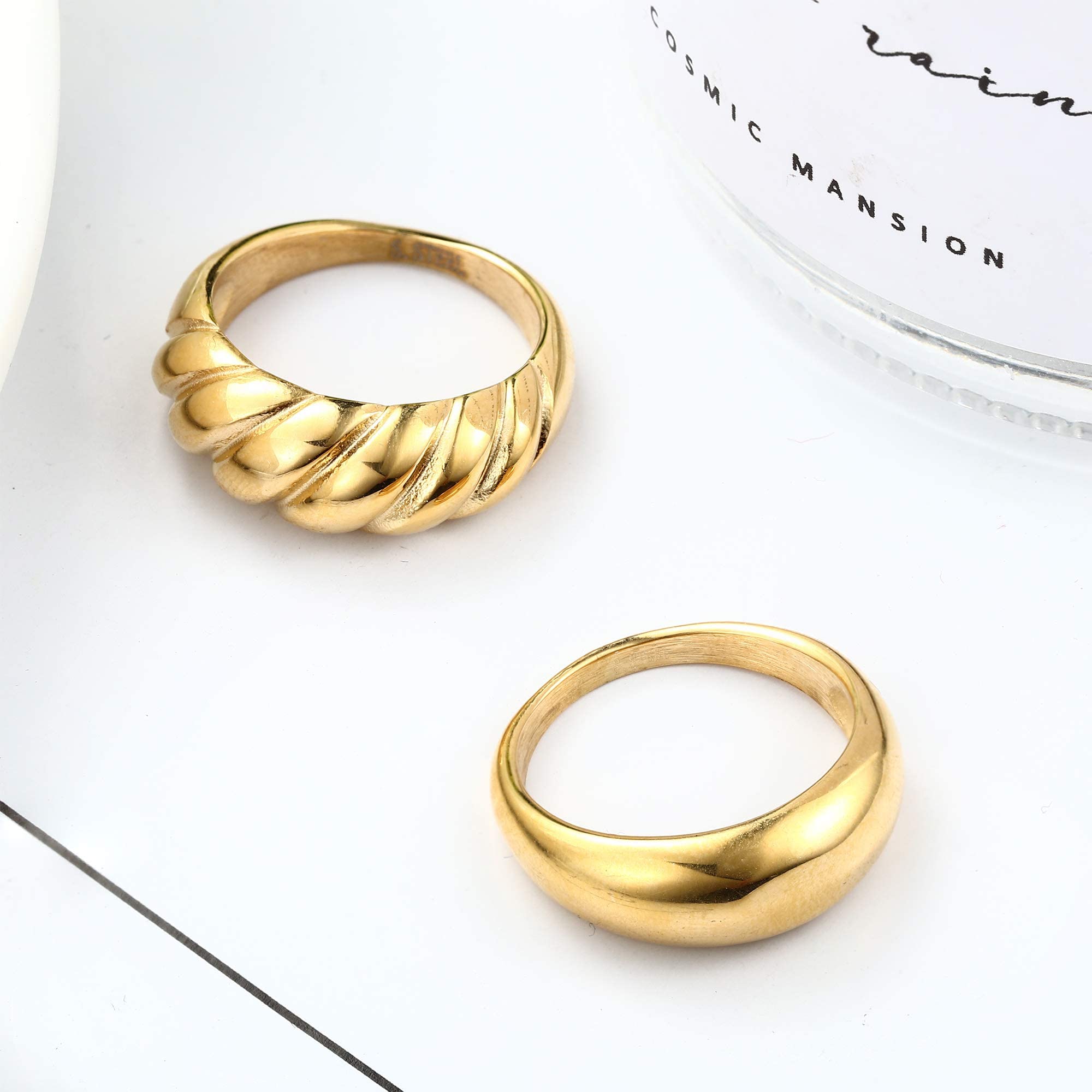 Thunaraz 2Pcs ๐๐ก๐ฎ๐ง๐ค๐ฒ ๐๐จ๐ฆ๐ ๐๐ข๐ง๐ ๐๐จ๐ซ ๐๐จ๐ฆ๐๐ง ๐๐จ๐ฅ๐ ๐๐ข๐ฅ๐ฏ๐๐ซ Minimalist Twisted ๐๐ข๐ง๐ ๐๐ญ๐๐๐ค๐ข๐ง๐ ๐๐๐ง๐ ๐๐ญ๐๐ญ๐๐ฆ๐๐ง๐ญ Thick Couple ๐๐ญ๐๐ข๐ง๐ฅ๐๐ฌ๐ฌ ๐๐ญ๐๐๐ฅ ๐๐ข๐ง๐ Set ๐๐ข๐ณ๐ ๐-๐๐