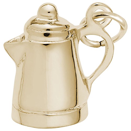 Rembrandt Charms Gold Plated Sterling Silver Coffee Pot Charm Pendant