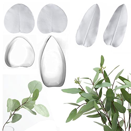 ZHUOJIE Eucalyptus Leaves Petals and Cutter Set Silicone Fondant Mold Veining Petal Sugar Flower Making Tool Cake Decorating Gumpaste Flowers Decor