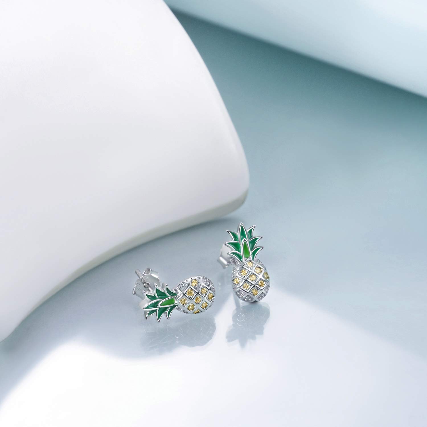 Pineapple Earrings Gifts for Her Women Sterling Silver Pineapple Stud Earrings Jewelry Studs Gifts for Women Teens