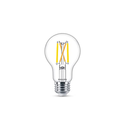 Philips LED Flicker-Free Clear Dimmable A19 Light Bulb - EyeComfort Technology - 800 Lumen - Soft White (2700K) - 8W=60W - E26 Base - Title 20 Certified - Ultra Definition - Indoor - 8-Pack