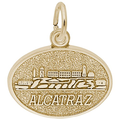 Rembrandt Charms Gold Plated Sterling Silver Alcatraz Charm Pendant