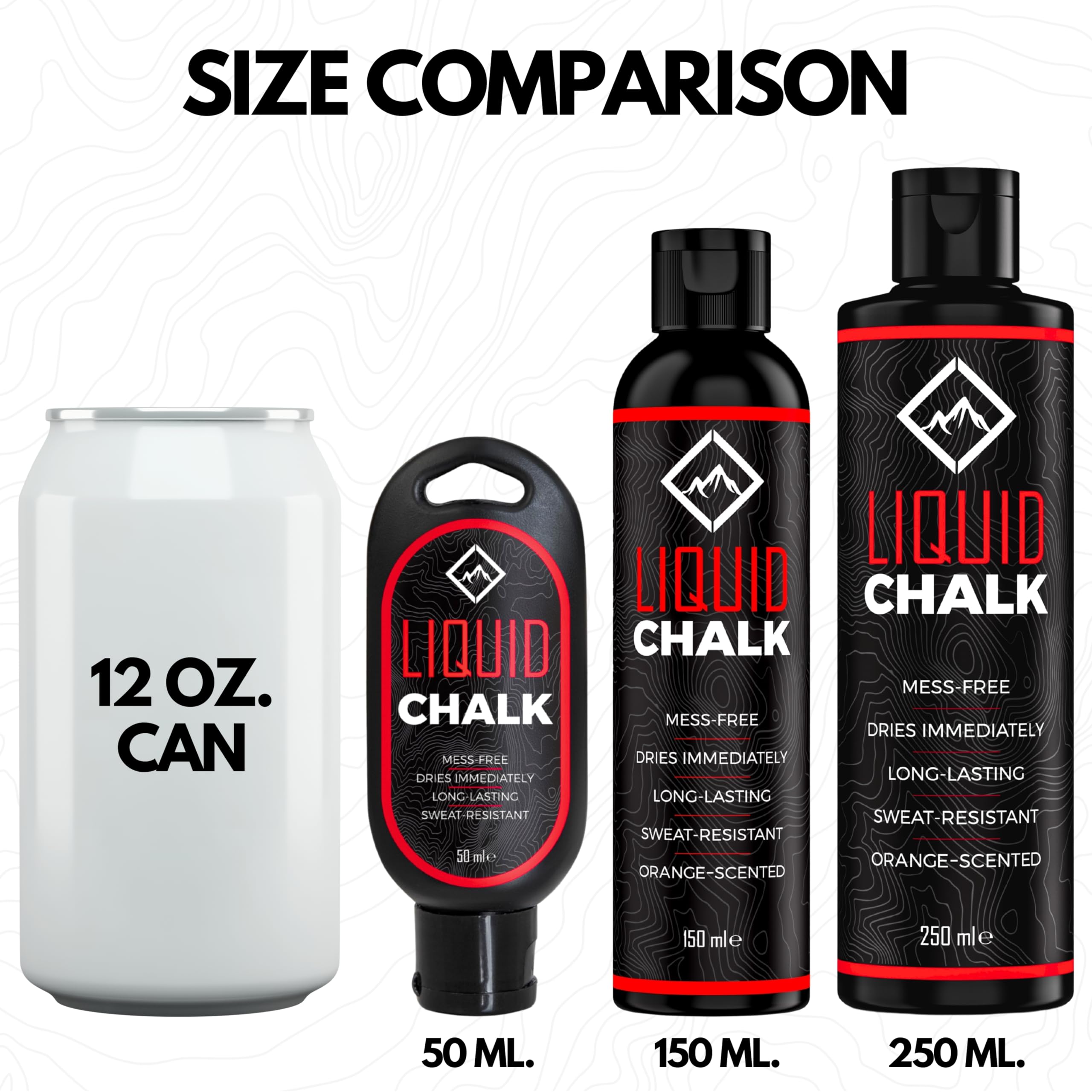 SURVIVOR 250ML Liquid Chalk β Gym Chalk for Weightlifting, Rock Climbing, Bouldering, Gymnastics, Pole Grip, & More - Lifting Chalk & Climbing Chalk for Dry Hands - Liquid Grip Hand Chalk for Lifting