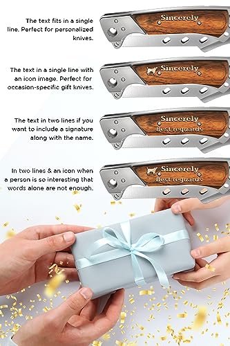 Personalized Gift for Men - Customized Pocket Knife - Custom Engraved Knives - Engraved Gifts for Dad Husband - Gift Idea for Birthday Christmas Valentine's Day Anniversary Stocking Stuffers 4172 PS