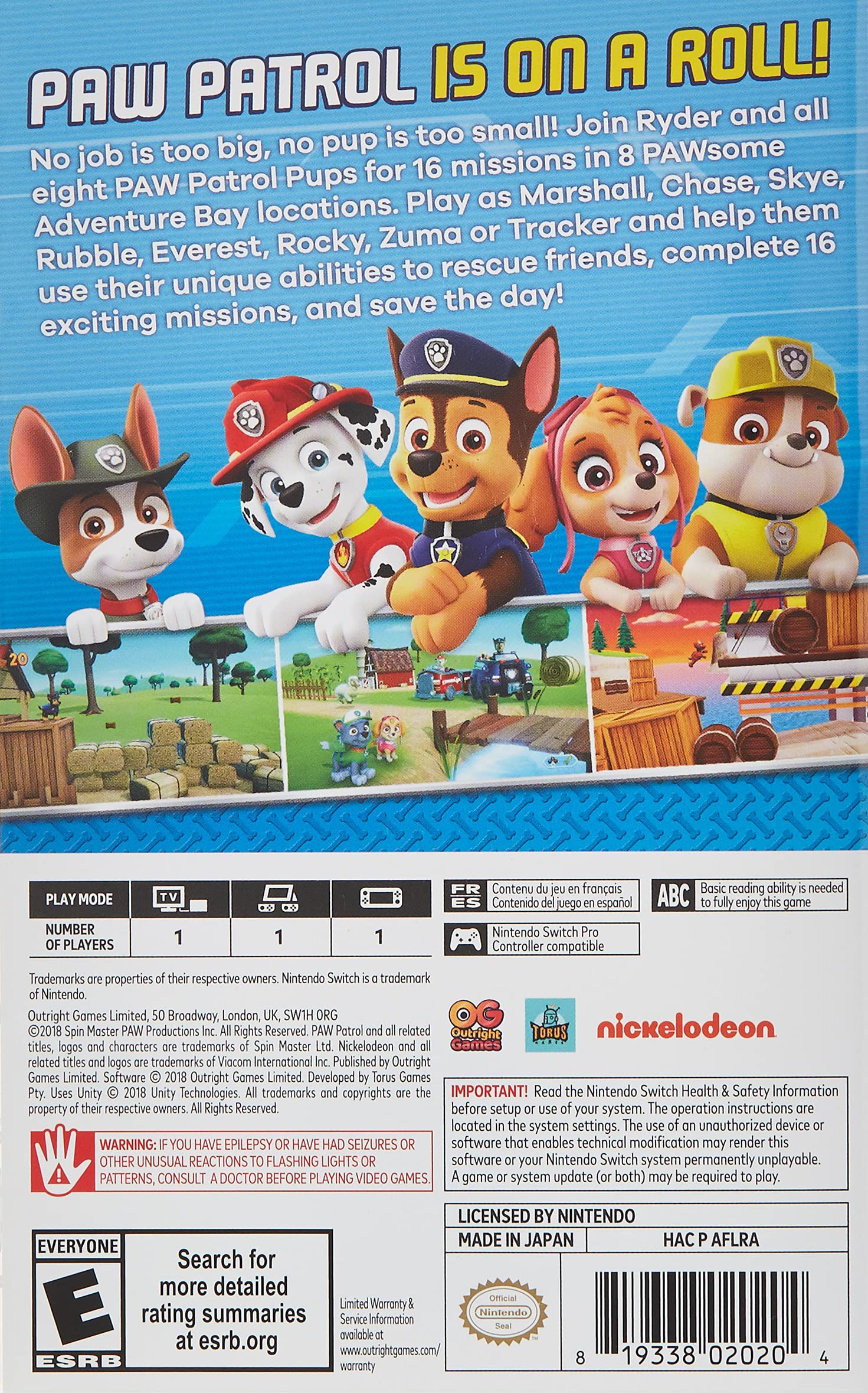 Paw Patrol: On a roll! (Nintendo Switch)
