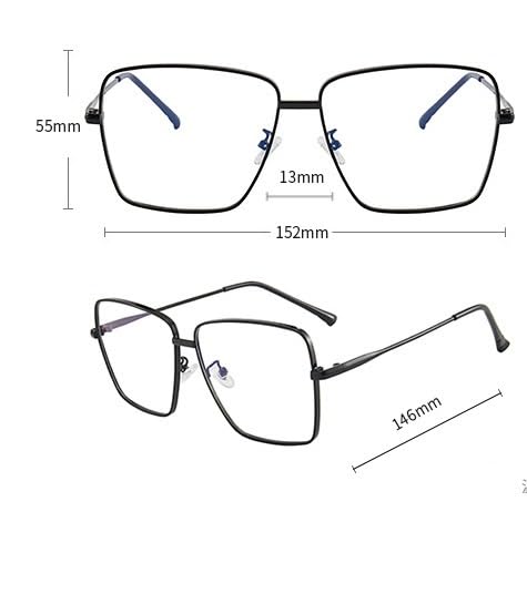 PARWANA Reading Glasses Eyeglasses Square Computer Readers Blue Light Blocking Anti Glare Oversized Flat Light Mirror (Color : C3, Size : +250)