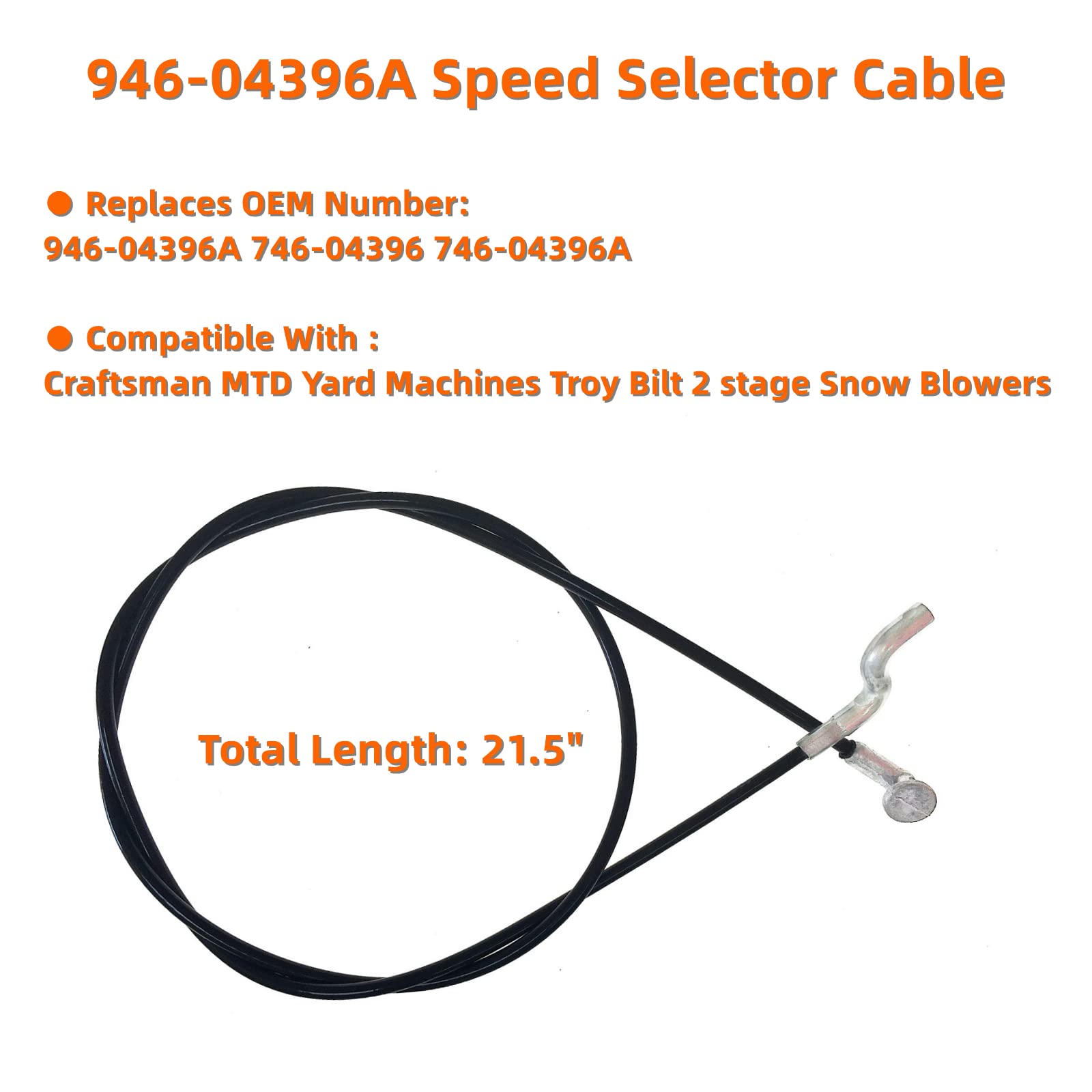 ZLIANGQ 946-04396A Speed Selector Cable for MTD Cub Cadet Craftsman Troy-Bilt Ryobi Yard Man Snowblower Snow Thrower Replaces 746-04396A 746-04396
